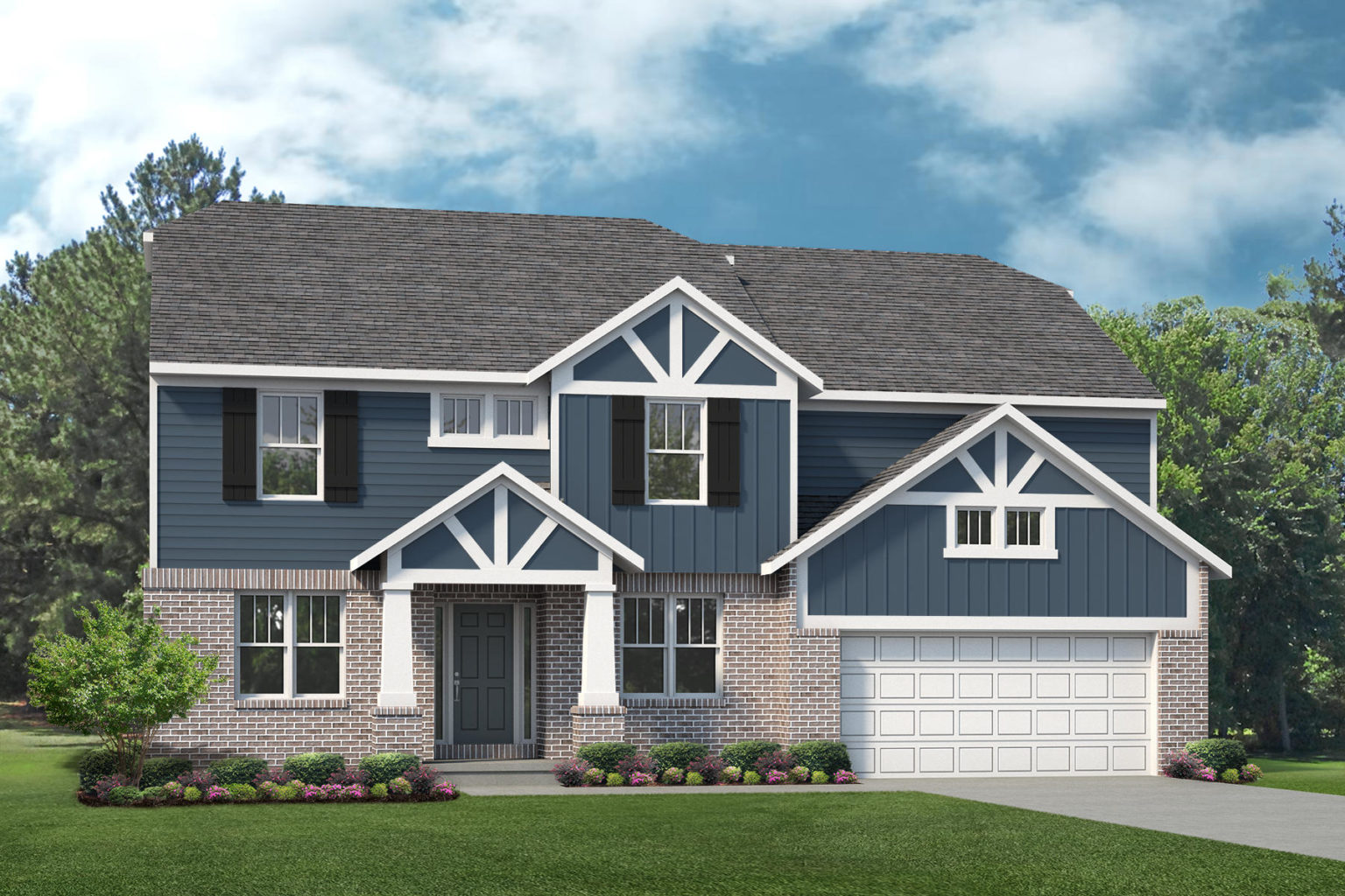 Berkeley - Front Entry | New Home Models Michigan | Lombardo