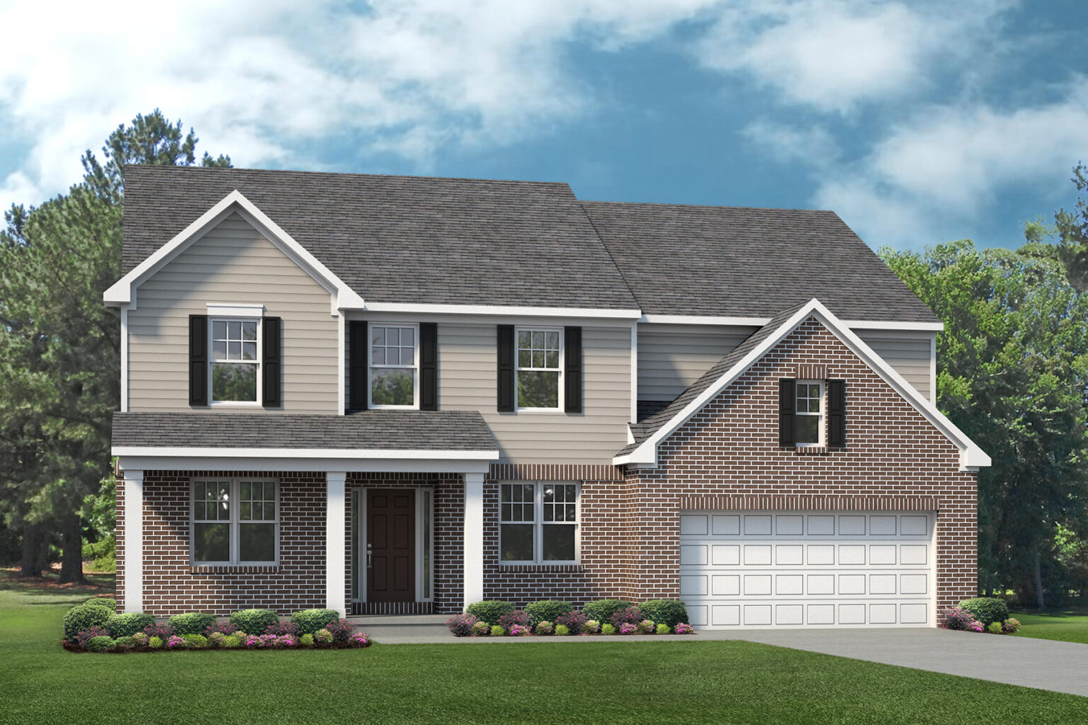 Berkeley - Front Entry | New Home Models Michigan | Lombardo